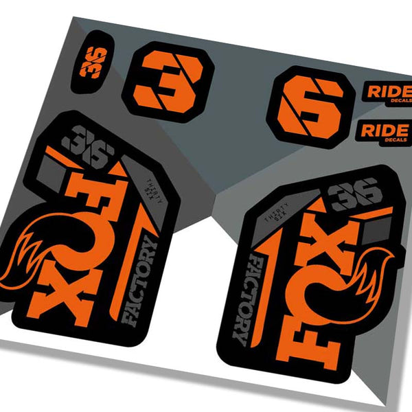 Fox 36 Factory Fork Decals 2021 | Orange | Licensed by Fox | Ride Decals