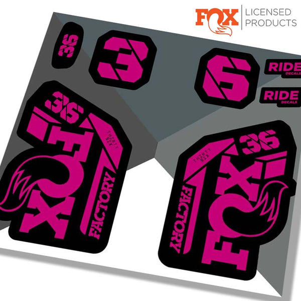 Fox 36 Factory Fork Sticker 2021 | Pink | Licensed by Fox - Ride Decals