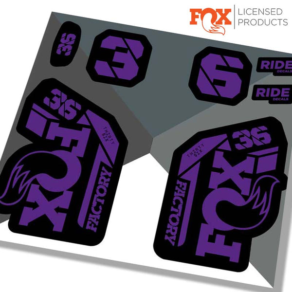 Fox 36 Factory Fork Decals 2021 | Purple | Ride Decals, Licensed by Fox