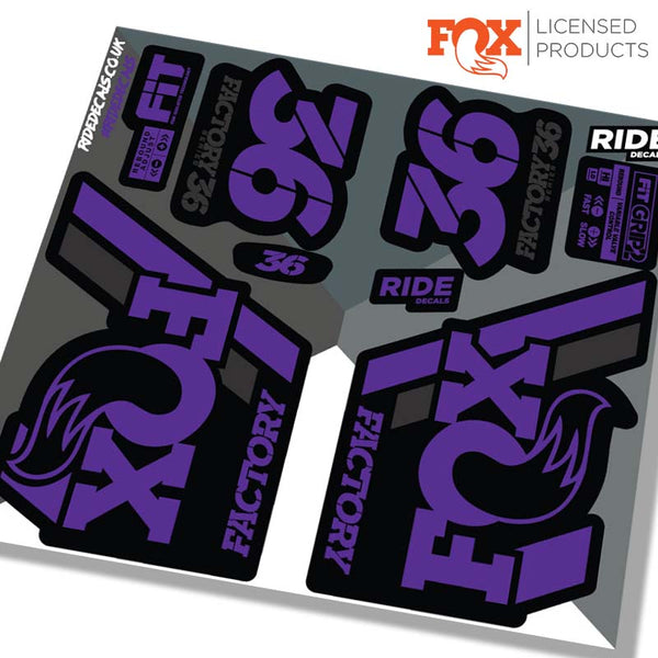 Fox 36 Fork Stickers/Decals | Purple | - Ride Decals Licensed by Fox