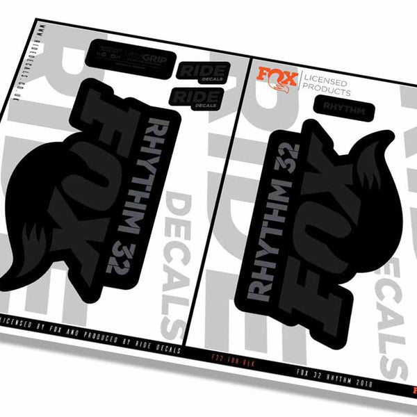 Fox 32 Rhythm Fork Decals Black - Ride Decals /Licensed by Fox