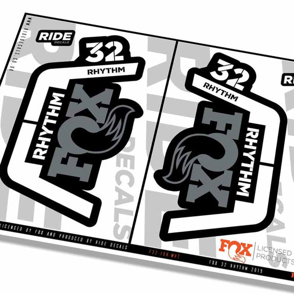 Fox 32 Rhythm Fork Decals White - Ride Decals /Licensed by Fox