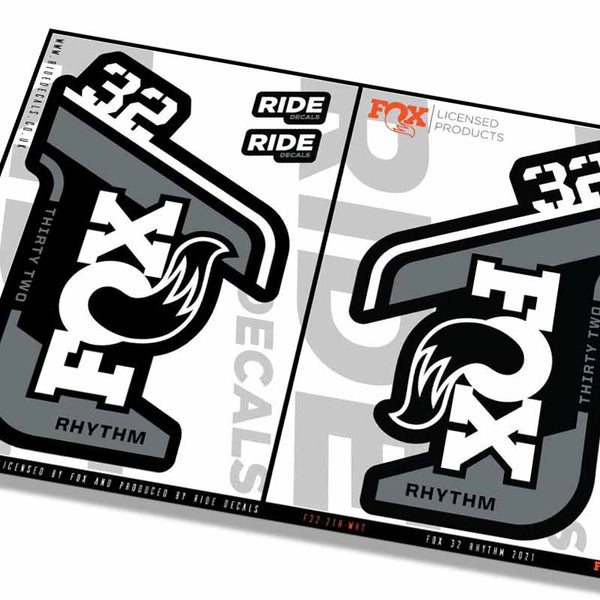 Fox 32 Rhythm Fork Decals 2021 | Licensed By Fox - Ride Decals