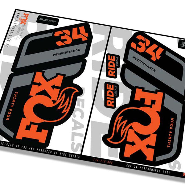 Fox 34 Performance Decals // Licensed By Fox - Ride Decals