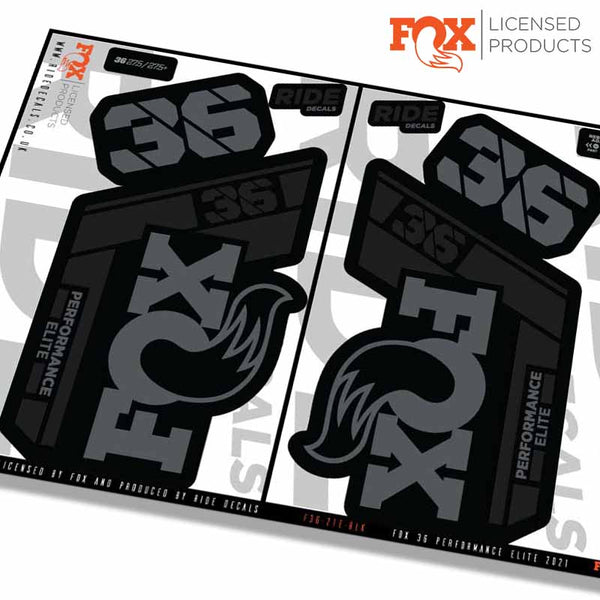 Fox 36 Performance Elite Fork Decals Black - Ride Decals /Licensed by Fox