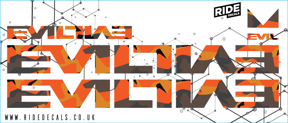 Evil Bikes Decals/Sticker Sets- Fire Camo // Ride Decals
