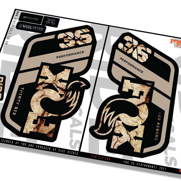 Fox 36 Performance Fork Decals Scorched Earth - Ride Decals /Licensed ...