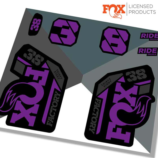 Fox 38 Factory Fork Decals Purple - Ride Decals /Licensed by Fox