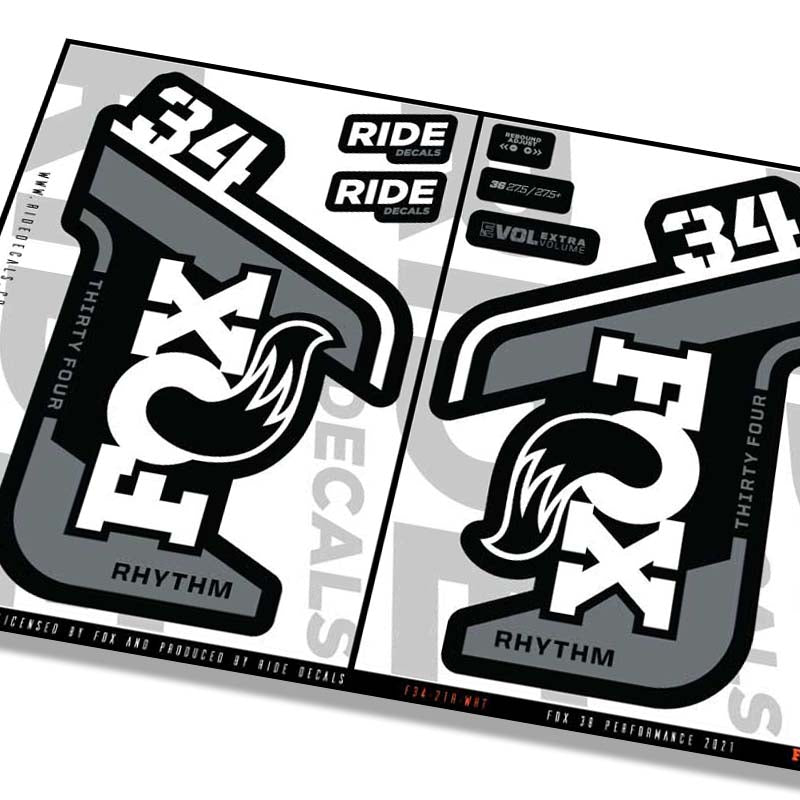 Fox 34 Rhythm 2021 Decals - Stickers Licensed by Fox - Ride Decals