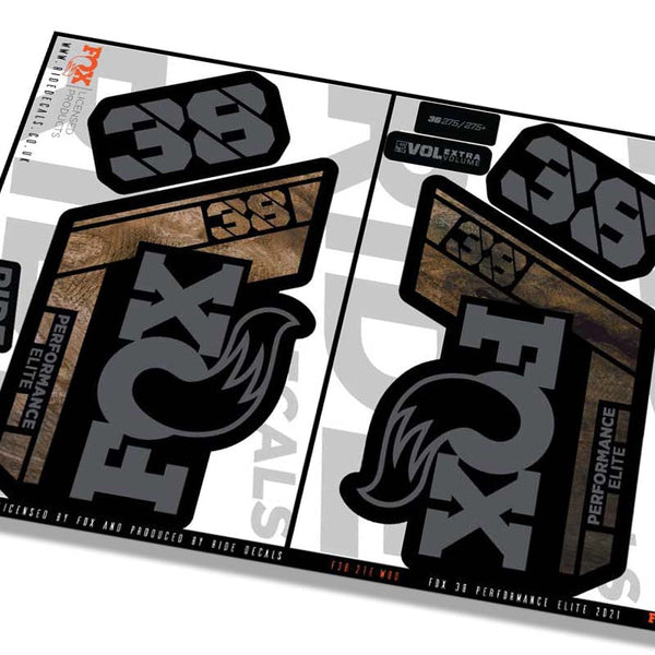 Fox 38 Performance Elite Fork Decals Woodgrain - Ride Decals /Licensed ...