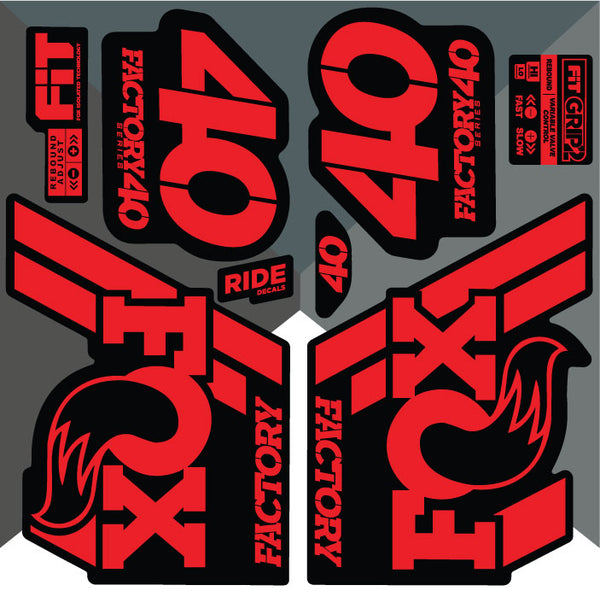 Fox 40 Fork Stickers/Decals | Red | - Ride Decals