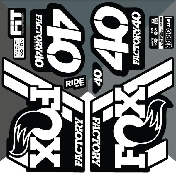 Fox 40 Fork Stickers/Decals | White | - Ride Decals