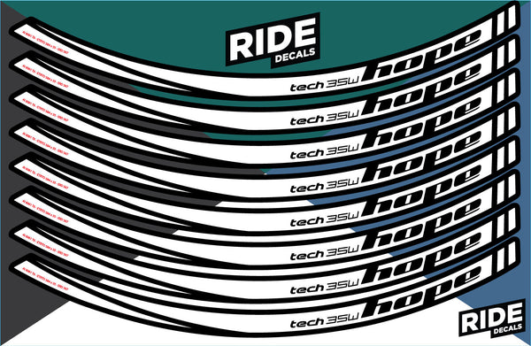 Hope Tech 35W 27.5 Rim Decal | White | - Ride Decals