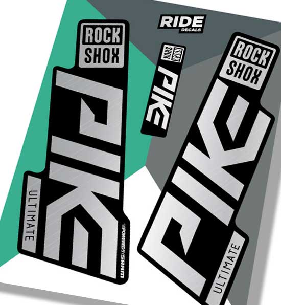 RockShox Pike Fork Stickers/Decals | White |Ride Decals Free UK Shipping